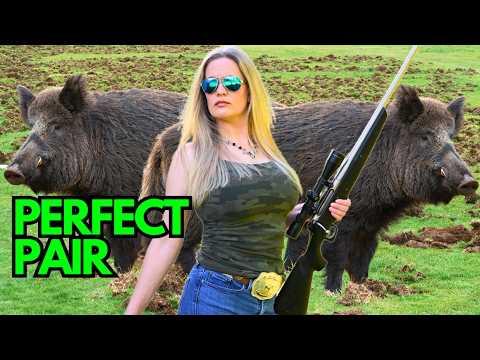 EXCITING Wild Hog Hunting TWINS! Double Trouble for Hunting Queen - YouTube