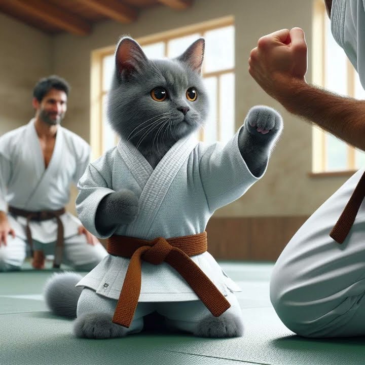 Karate cat #cute #cat #karate - YouTube