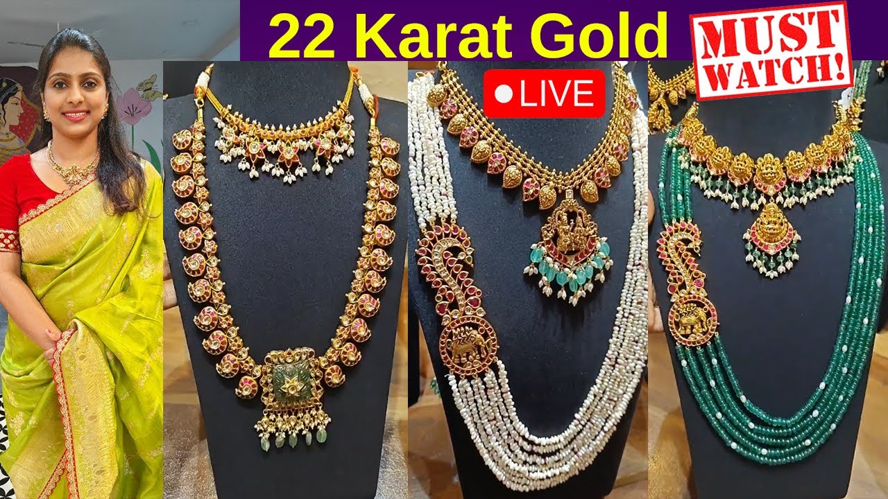 Live 22 carat gold jewellery | Gold Necklace| Essence Jewels ...