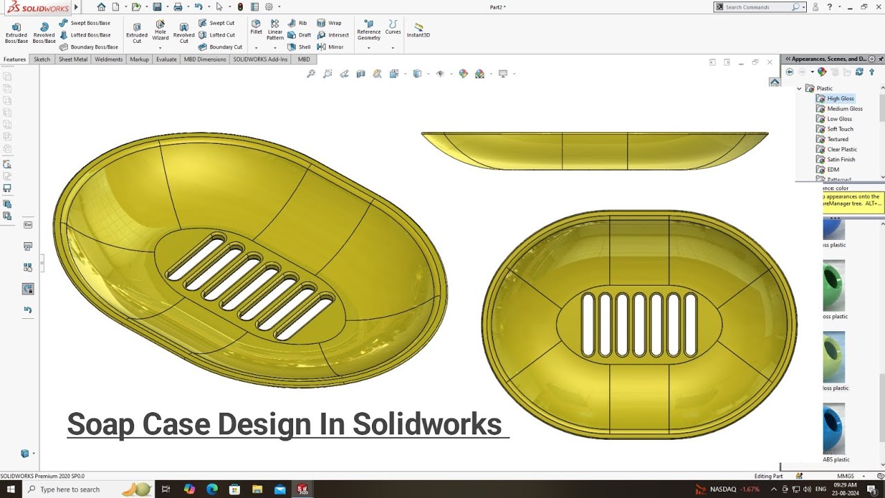 Solidworks Tutorials| Design of Soap case in Solidworks | #solidworks ...
