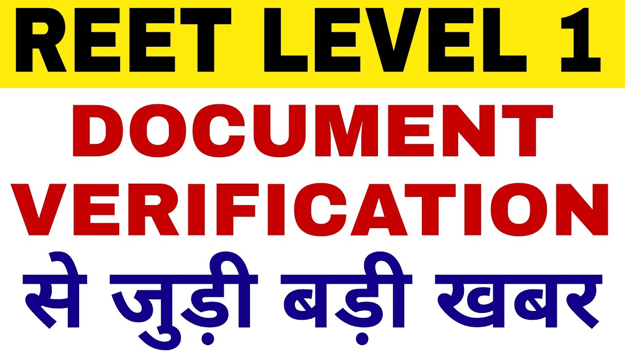REET LEVEL 1 DOCUMENT VERIFICATION LIST REET LEVEL 1 COUNSELLING reet-level-1-document-verification-list-reet-level-1-counselling