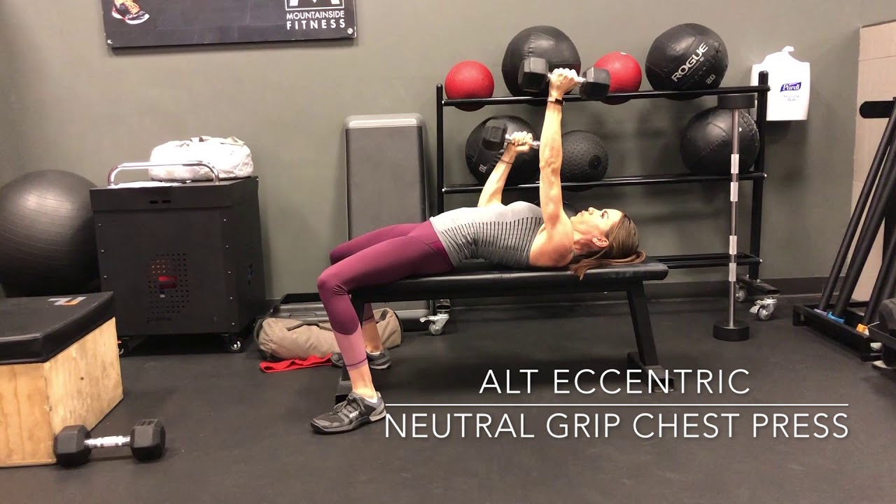 Alt Eccentric Neutral grip chest press - YouTube