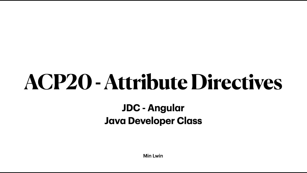 ACP20 Attributes Directives - YouTube