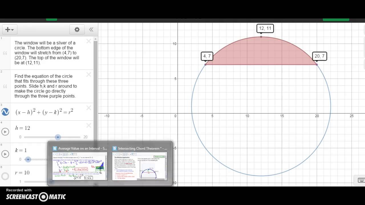 Application of the Intersecting Chord Theorem - YouTube