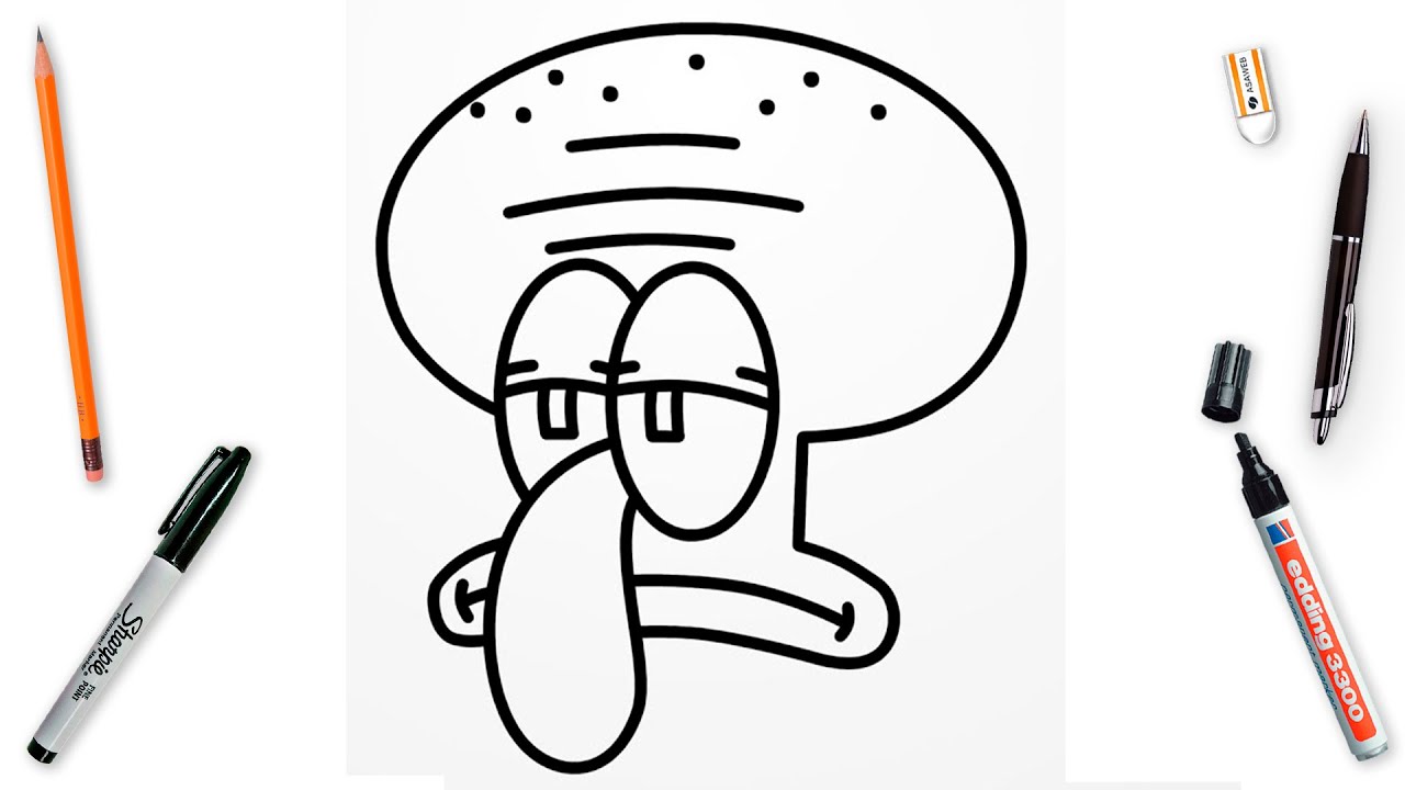 How To Draw Squidward Easy Step By Step | Spongebob Squarepants Art ...
