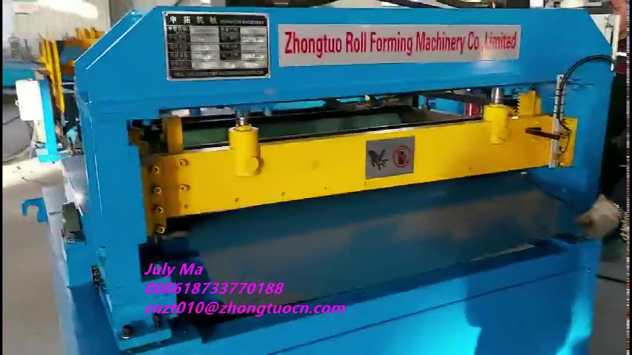Simple cutting to length machine test video - YouTube