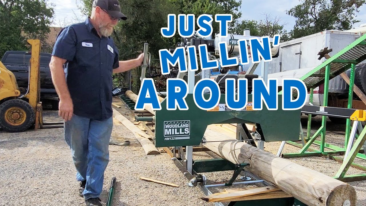 Milling telephone poles with a Woodland Mills Sawmill - YouTube
