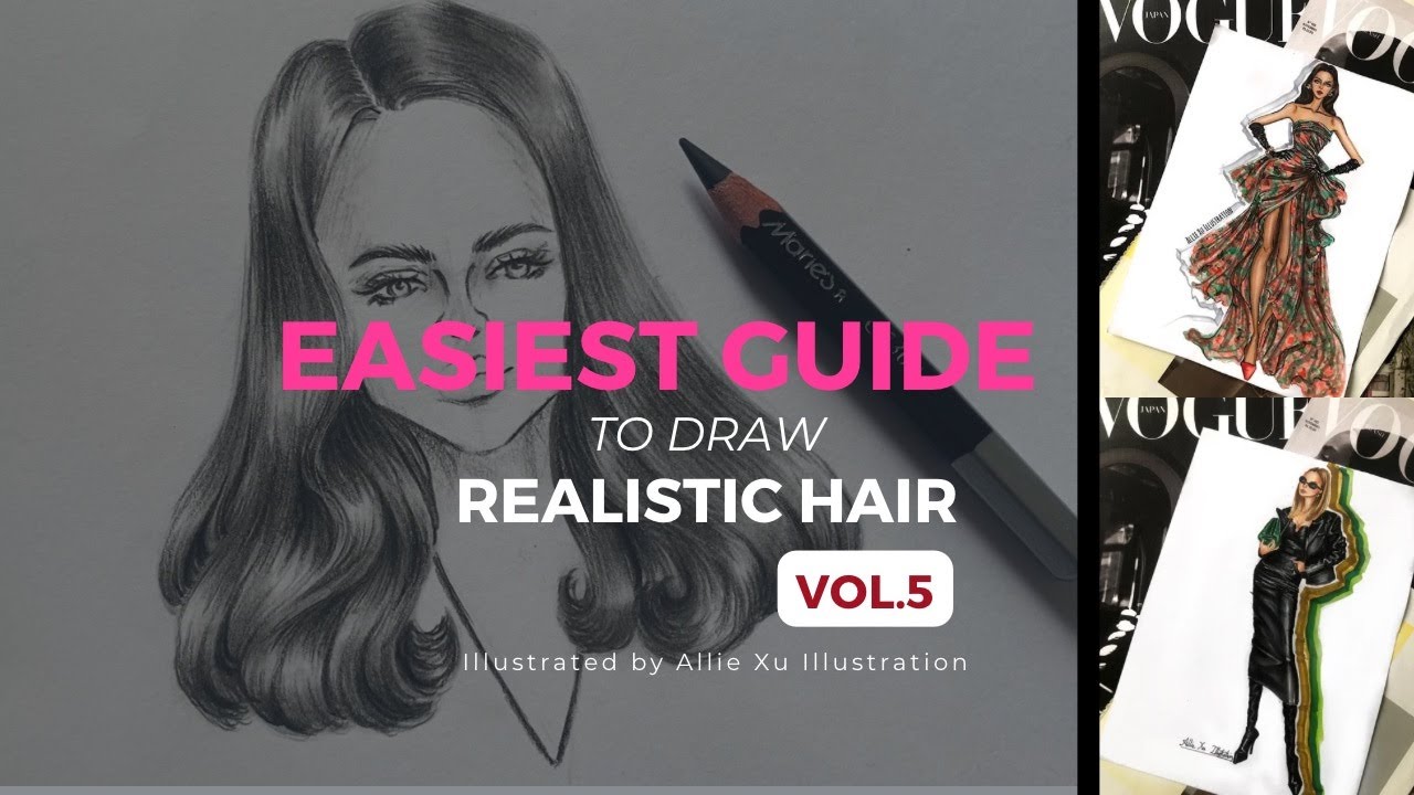 How to Draw Realistic Hair | step by step tutorial (Vol.5) - YouTube