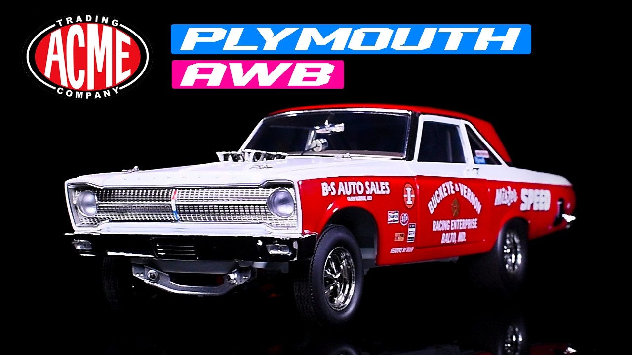 1965 Plymouth AWB "Mister Speed" Red and White with Graphics 1/18 ...