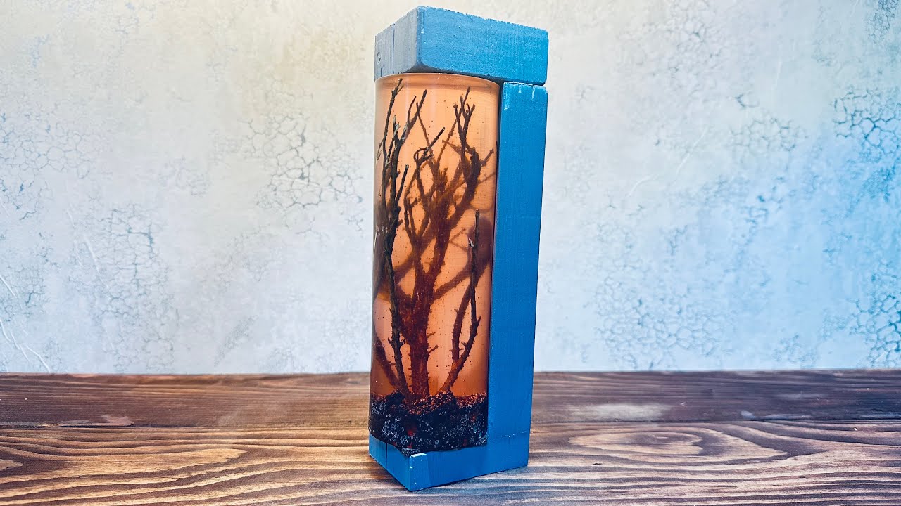 Cylindrical Resin Lamp With Tree Branch - YouTube