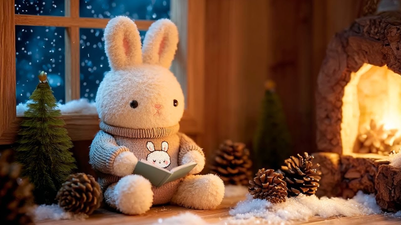 Rabbit’s Tranquil Reading Nook 🐇 Relaxing Piano and Fire Sounds for ...