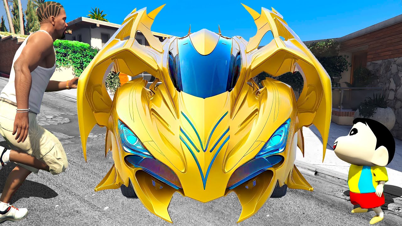 GTA 5 : Franklin And Shinchan Transforming Biggest God Car In GTA 5 ...