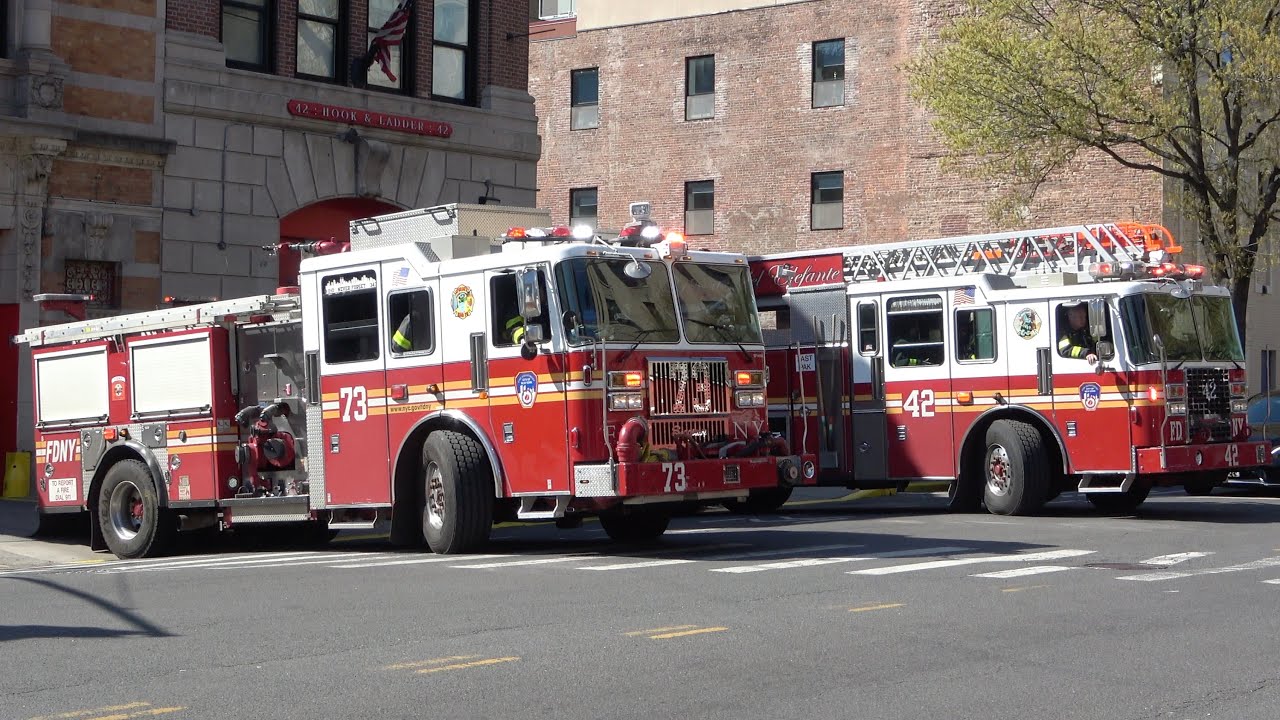 FDNY Engine 73 & Ladder 42 Responding - YouTube
