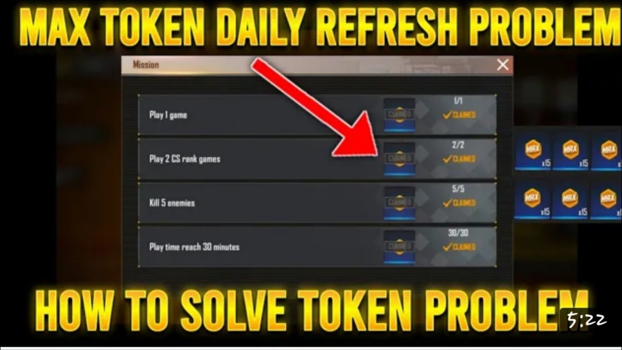 How to refresh max token mission | Freefire max token mission problem ...
