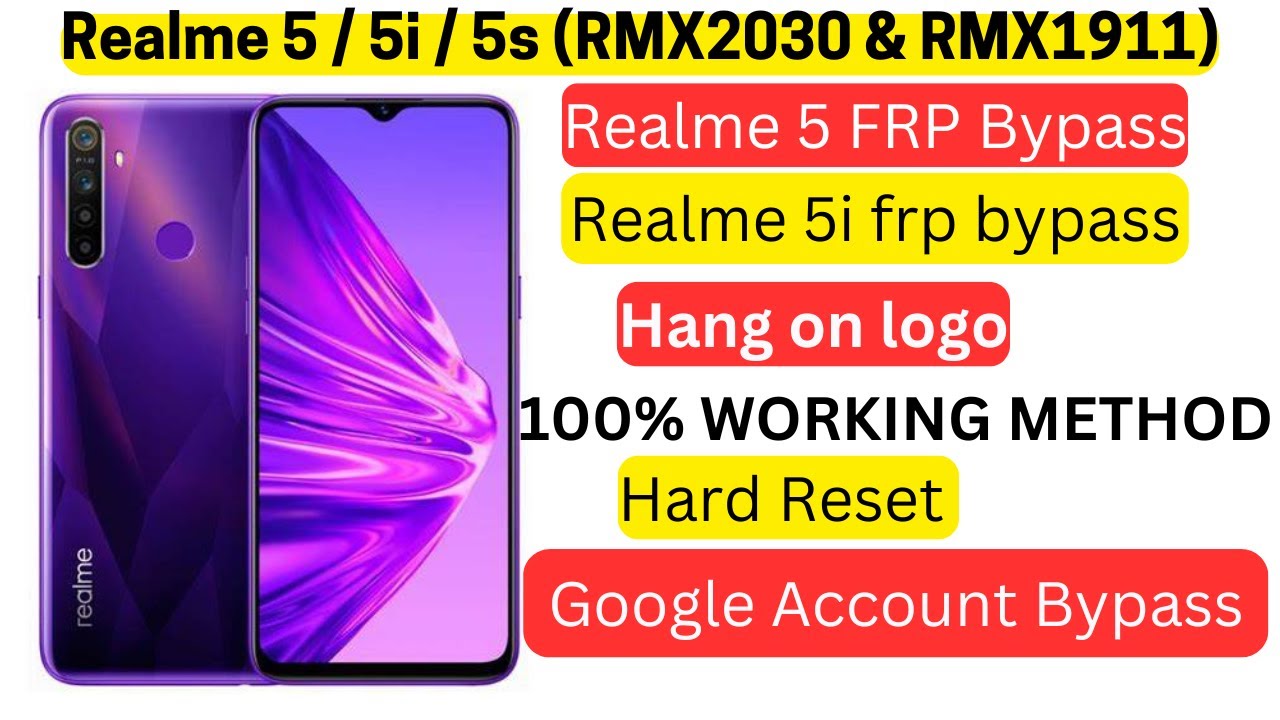 Realme 5 / 5i / 5s (RMX1911 /RMx2030) Hard Reset & FRP Bypass | Hang on ...