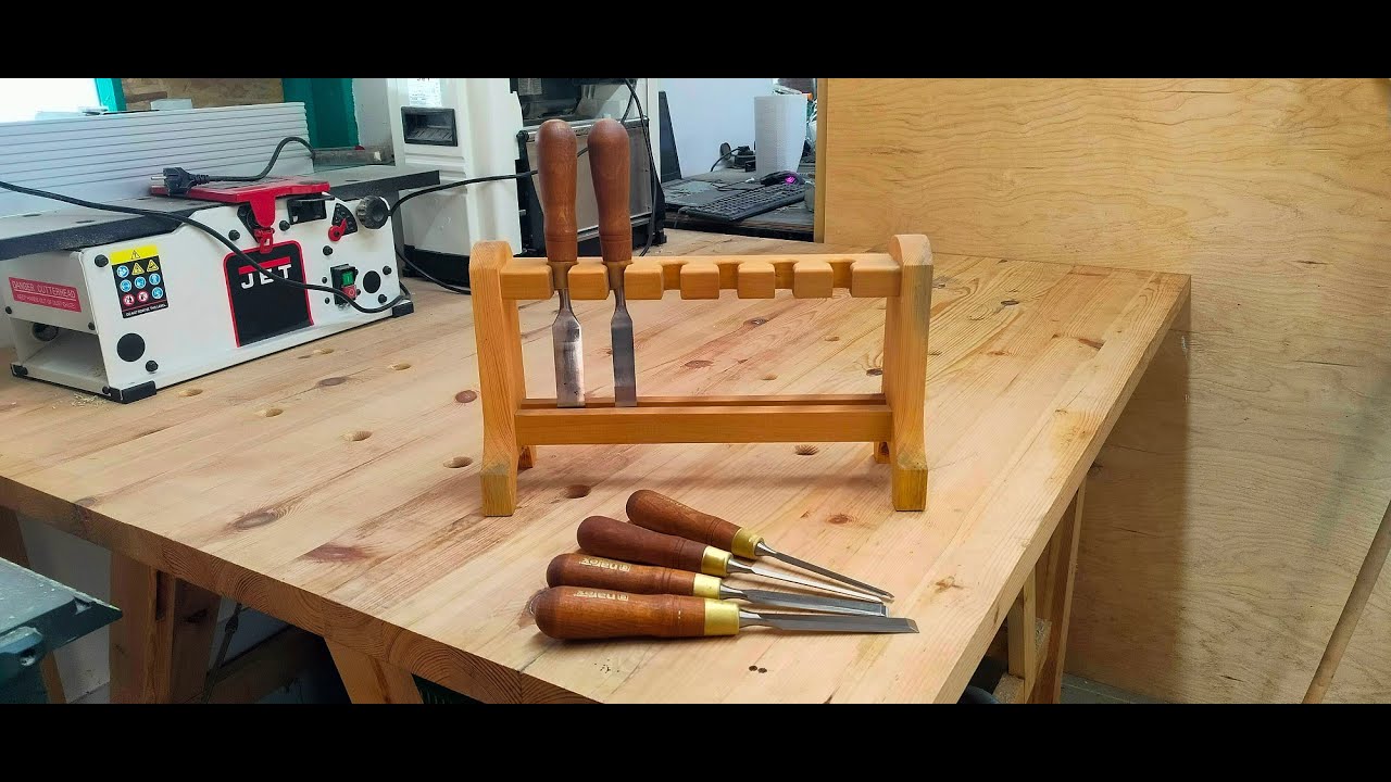 Простая подставка для стамесок. Simple stand for chisels. - YouTube