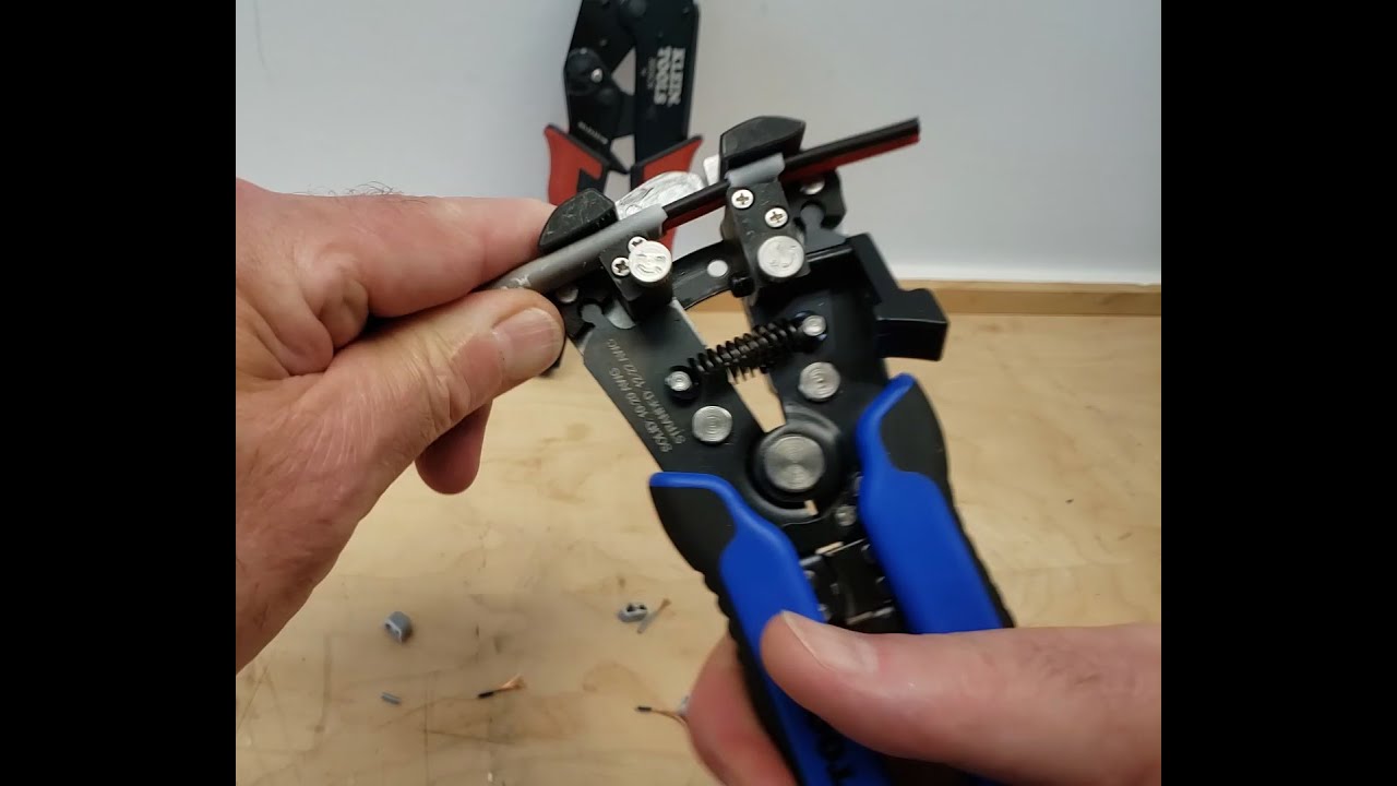 Using the Klein Wire Stripper and Ratcheting Crimper Tool Set - YouTube