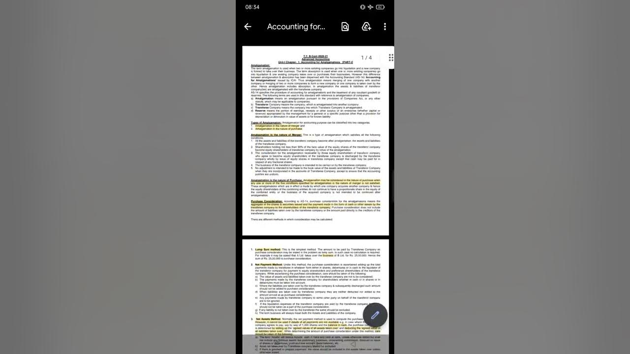 advance account unit 1 accounting for amalgamation AS 14 MSU TY B COM SEM 5 - YouTube