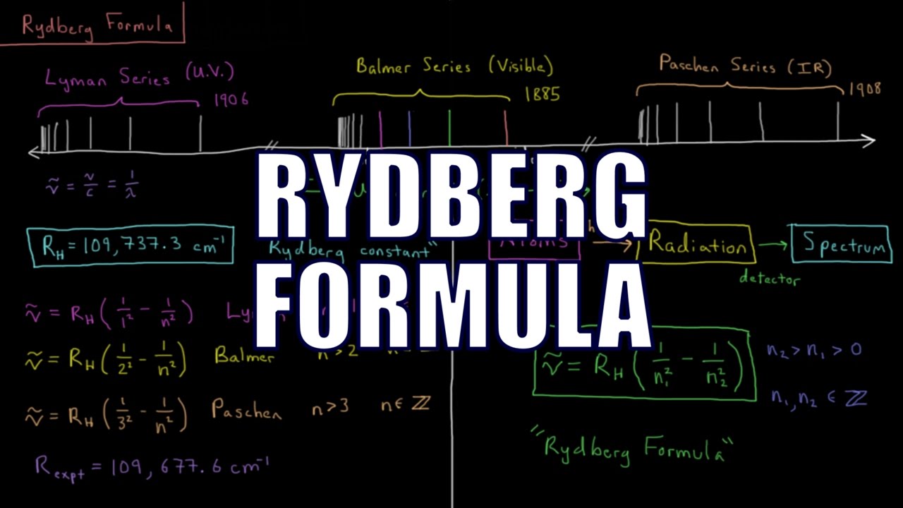 Quantum Chemistry 1.3 - Rydberg Formula - YouTube