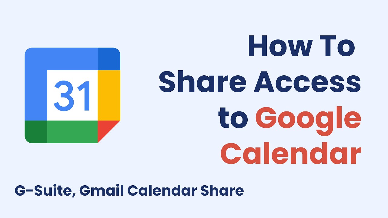 Share Access to G-Suite Calendar, Gmail Calendar or Virtual Assistant ...