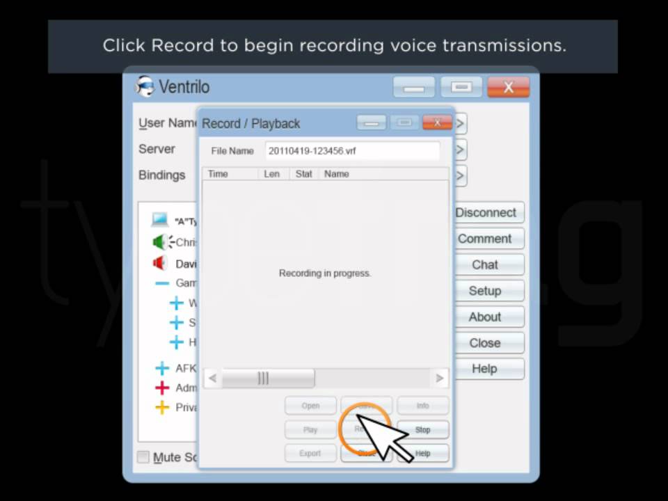 Tutorial: Record Conversations in Ventrilo - YouTube