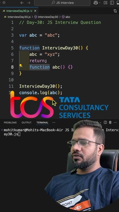 JavaScript Interview Question #30 | #MohitDecodes #code #logic #interview #javascript #DSA - YouTube