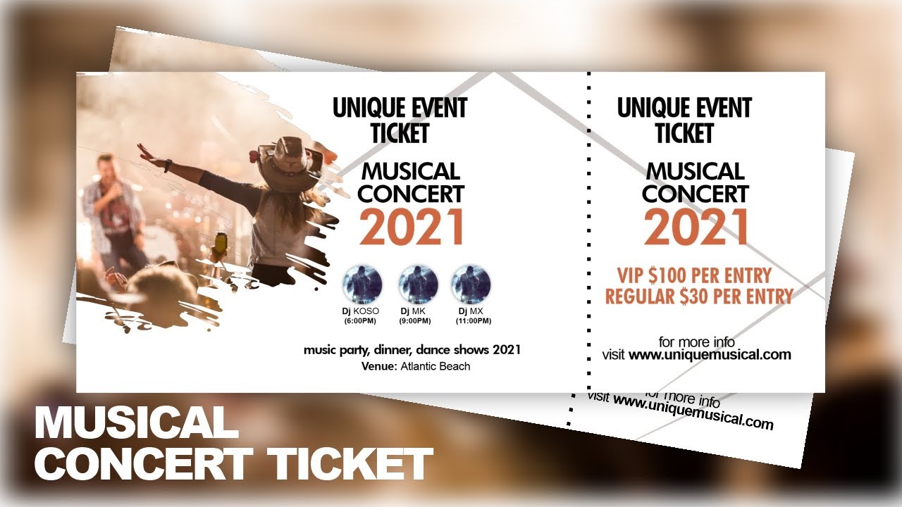 HOW TO DESIGN A CONCERT TICKET - YouTube