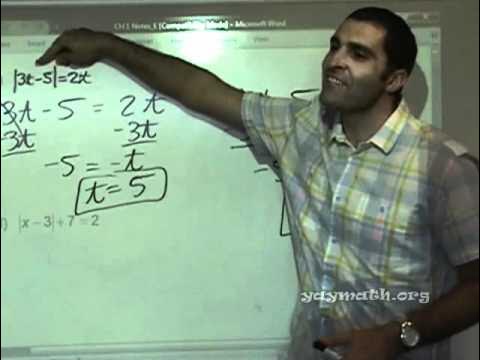 Algebra - Absolute Value Equations - YouTube
