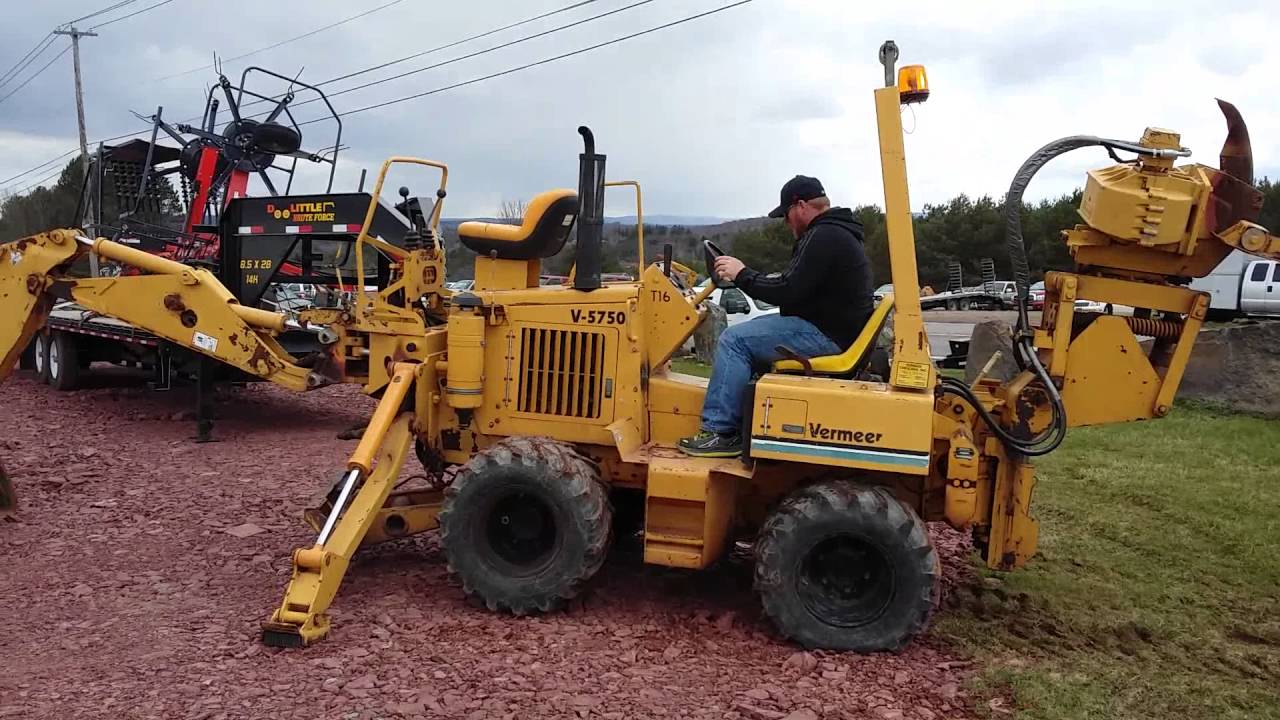 1999 VERMEER V5750 TRENCHER WITH BACKHOE/BLADE/TAMPER - YouTube