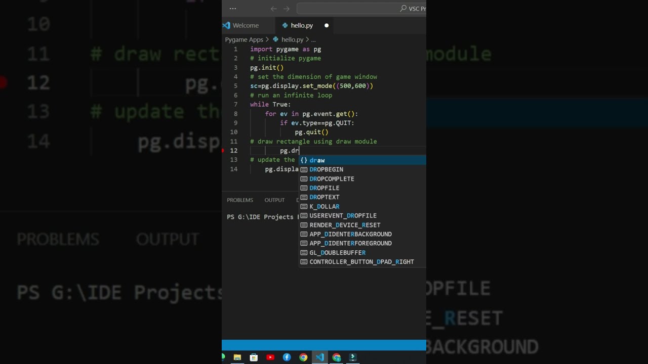 Pygame Draw Rectangle shorts YouTube Pygame Draw Rectangle shorts YouTube