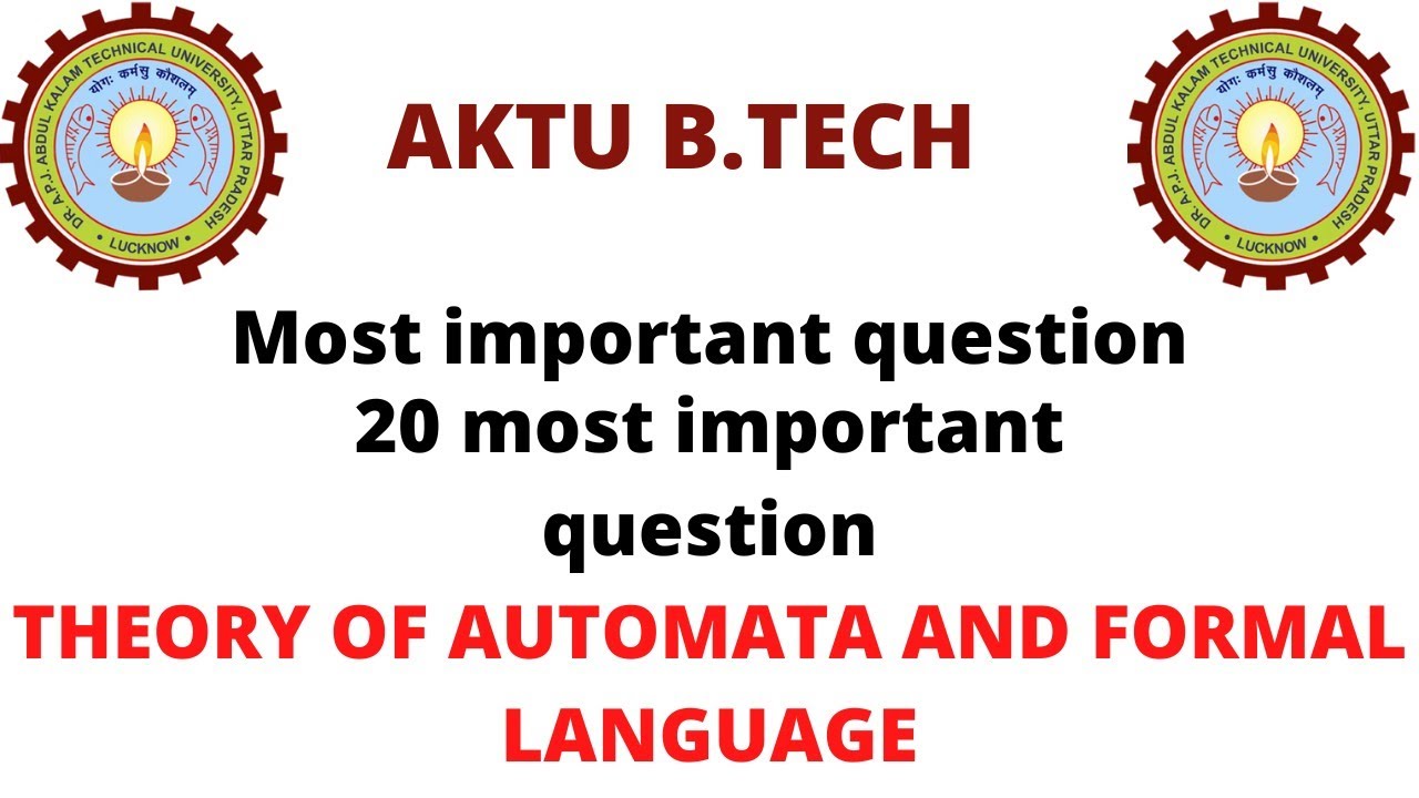 TAFL Important Question|| Semester 4 AKTU|| Get passed #tufal # ...