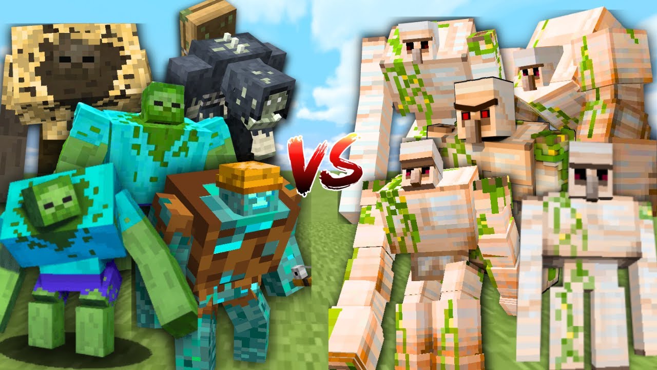 ALL ZOMBIES vs ALL IRON GOLEMS in Minecraft Mob Battle - YouTube