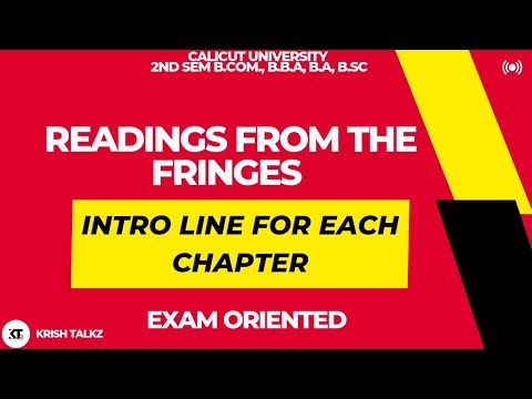 2nd Sem Readings From the Fringes Intro Lines For Each Chapters - YouTube
