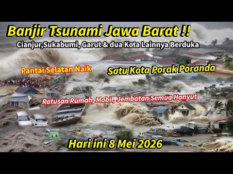 VIDEO FULL: DETIK2 BANJIR MIRIP TSUNAMI NGAMUK SATU KOTA PANTAI SELATAN, JABAR 8-5-2026,SEMUAHANCUR