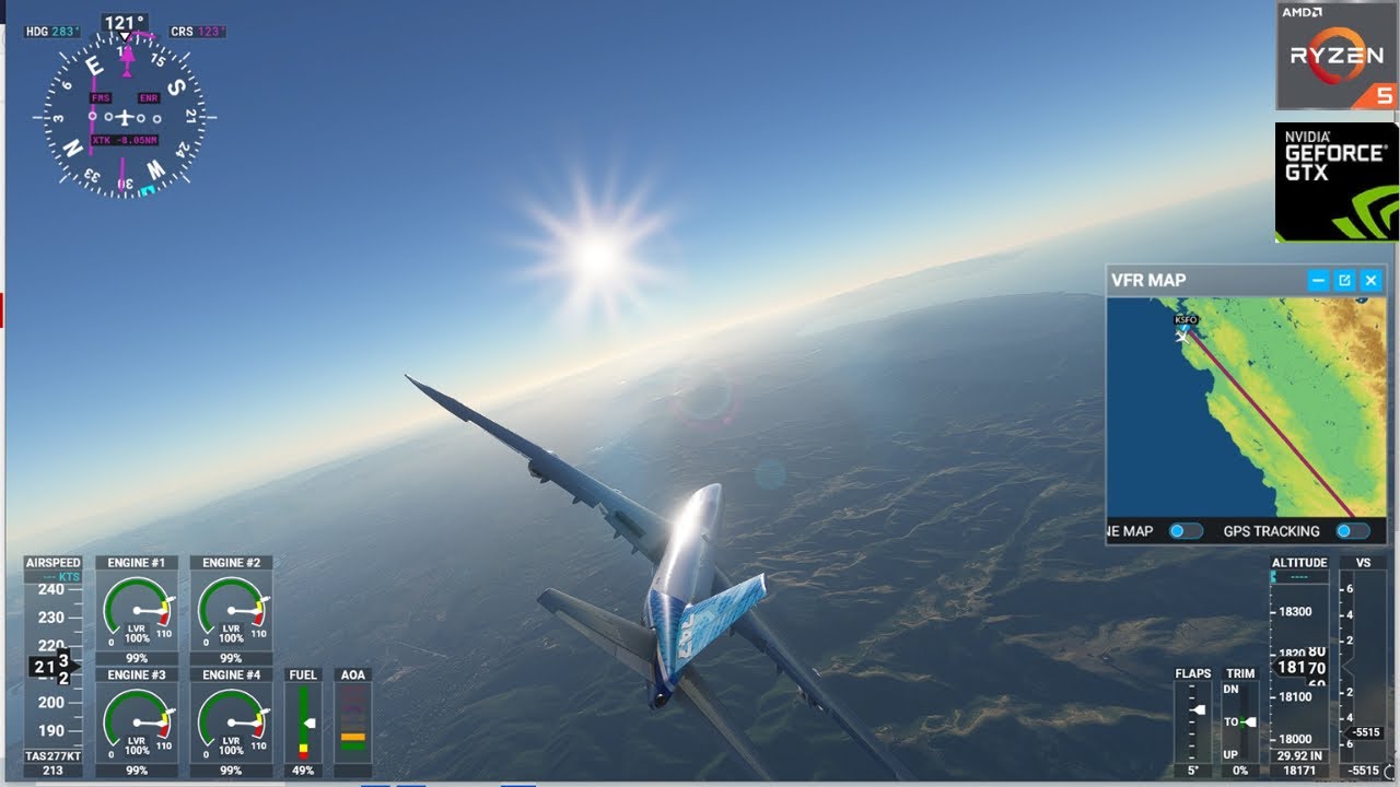 Microsoft Flight Simulator PC Very High - Ryzen 5 3600/GTX 1660 Super ...