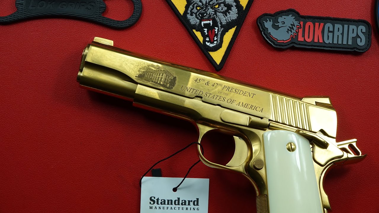 NEW Standard Manufacturing Donald Trump special edition GOLD 1911 - YouTube