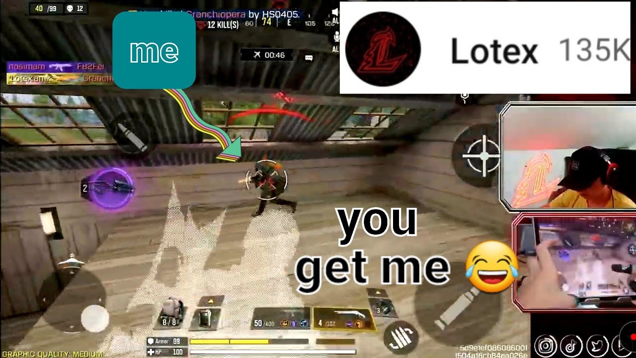 cod mobile Lotex get me 😂 on live streem - YouTube