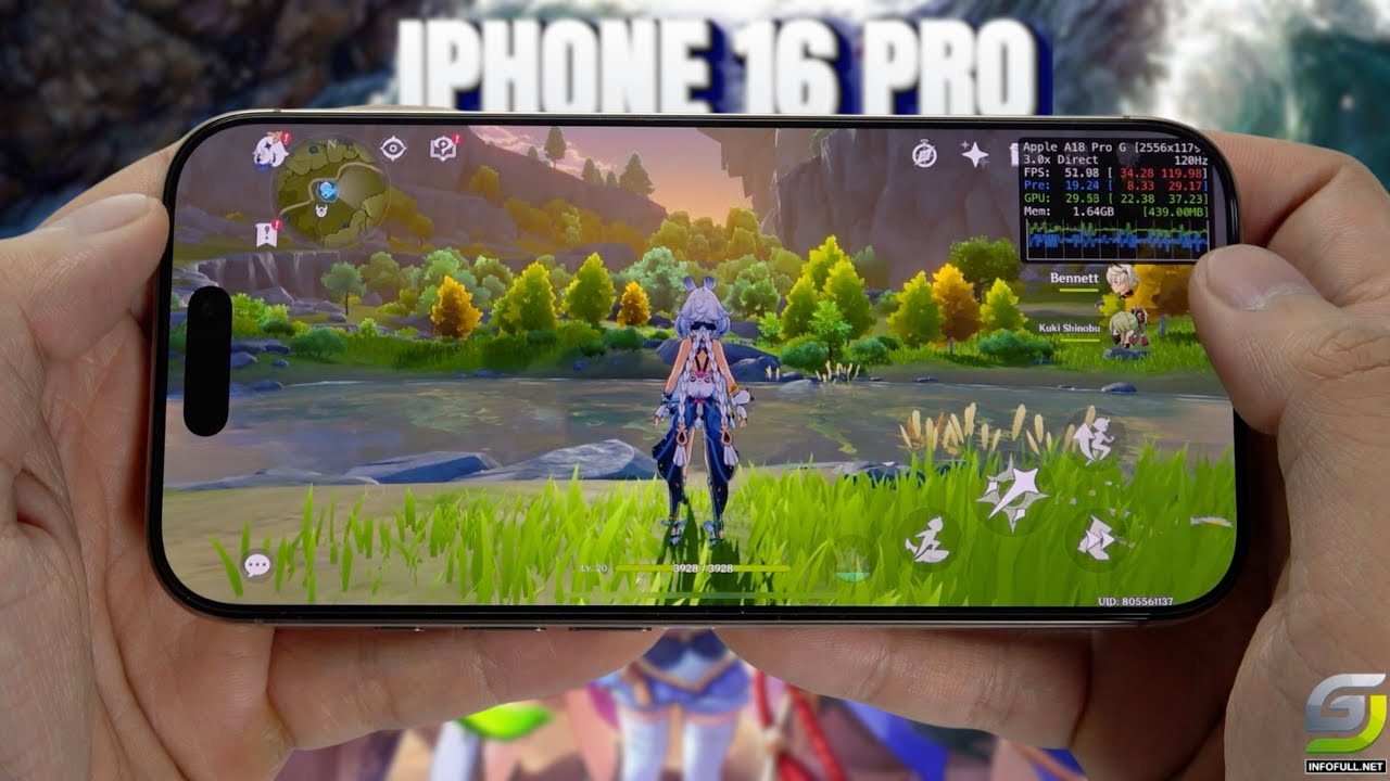 iPhone 16 Pro test game Genshin Impact Max Graphic | Apple A18 Pro ...