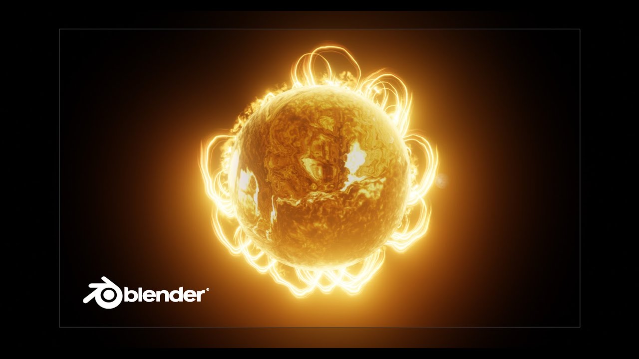 Animated Sun (or Star) with evolving solar flares and atmosphere in ...