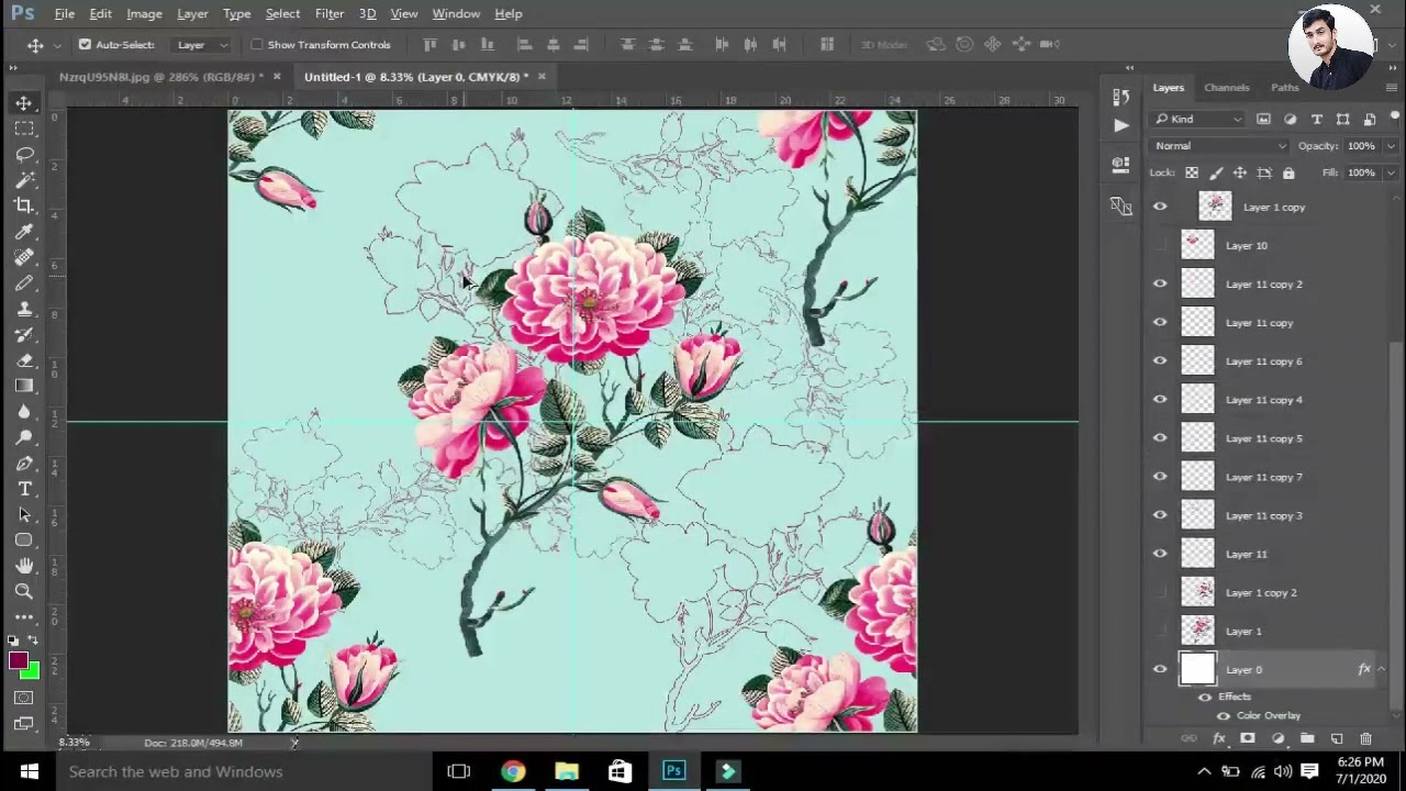 Class :14 | How Create Cross Repeat Design |Textile Design in Adobe ...