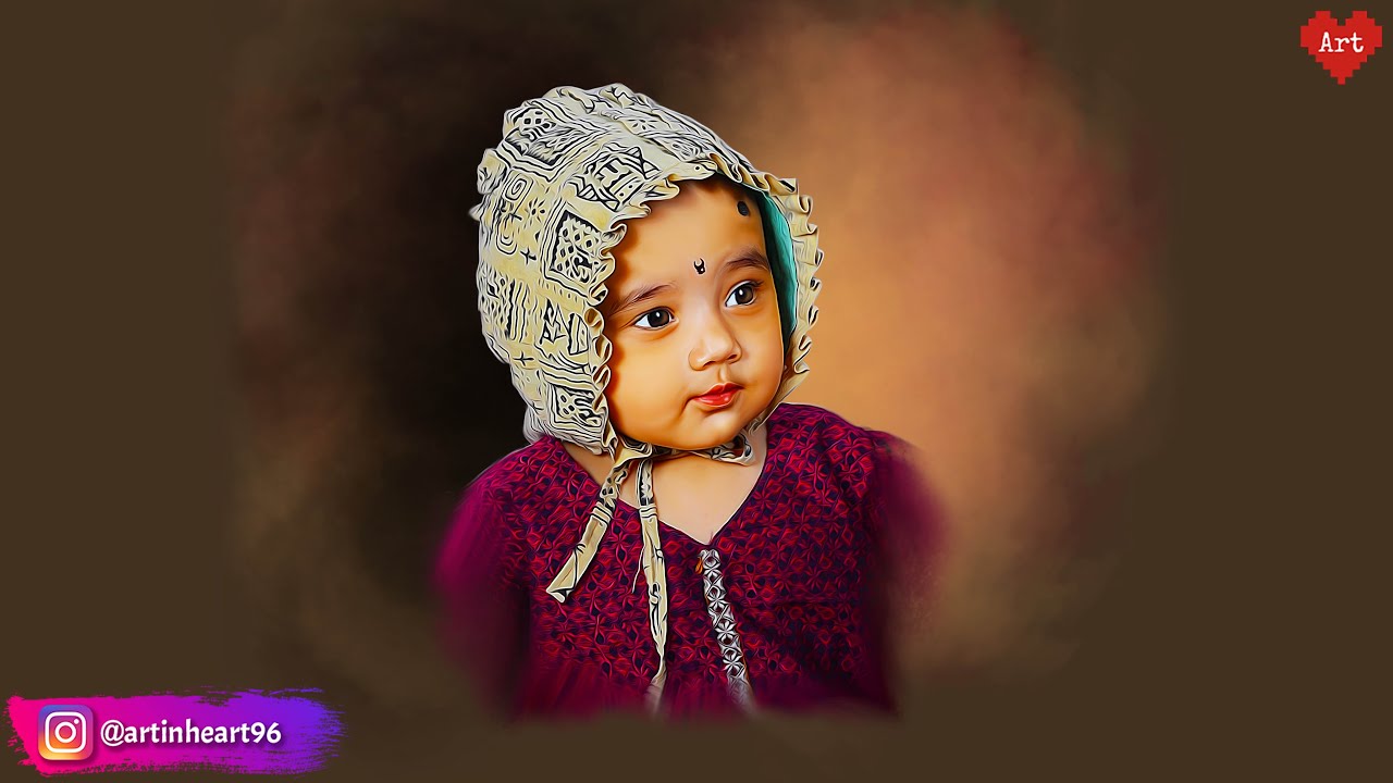 Cute baby Digital Smudge Painting | Photoshop Tutorials | #Artinheart96 ...