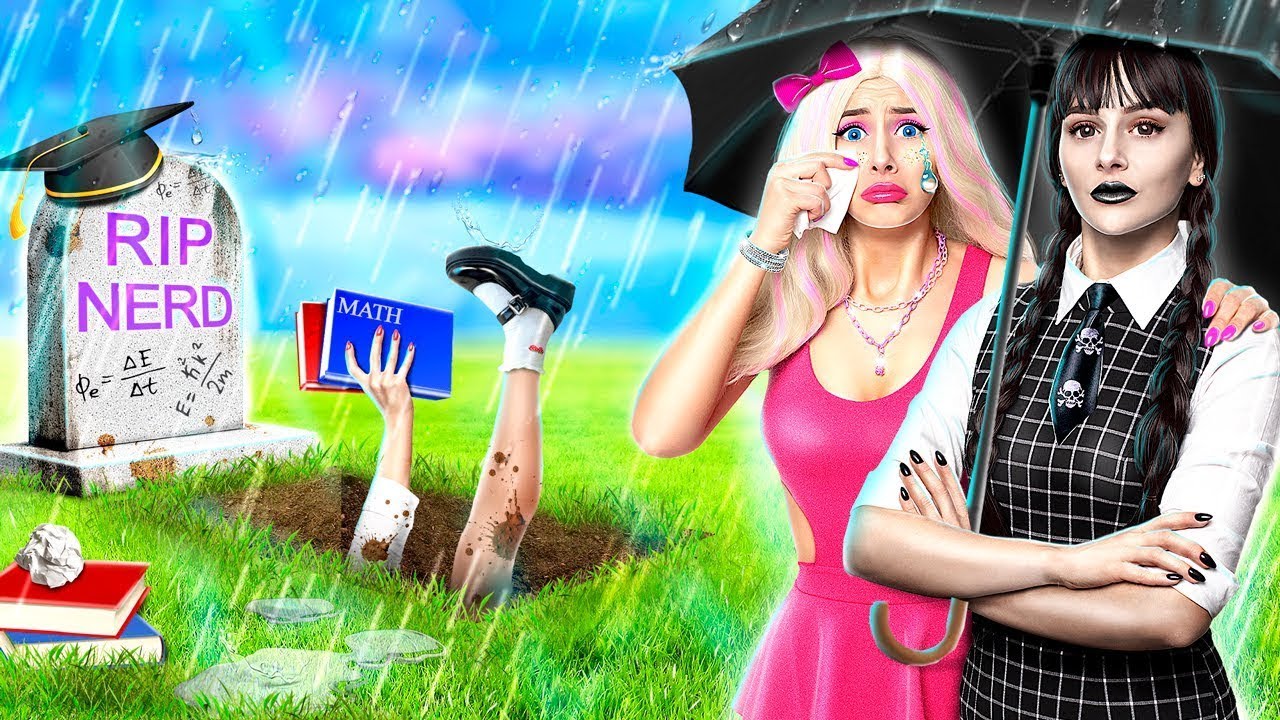 ¡Merlina Addams! ¡De Nerd a Merlina a Barbie! - YouTube