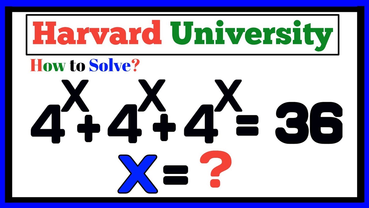 USA | Can You Solve this? | Math Olympiad | 4^x + 4^x + 4^x = 36 ; Find ...