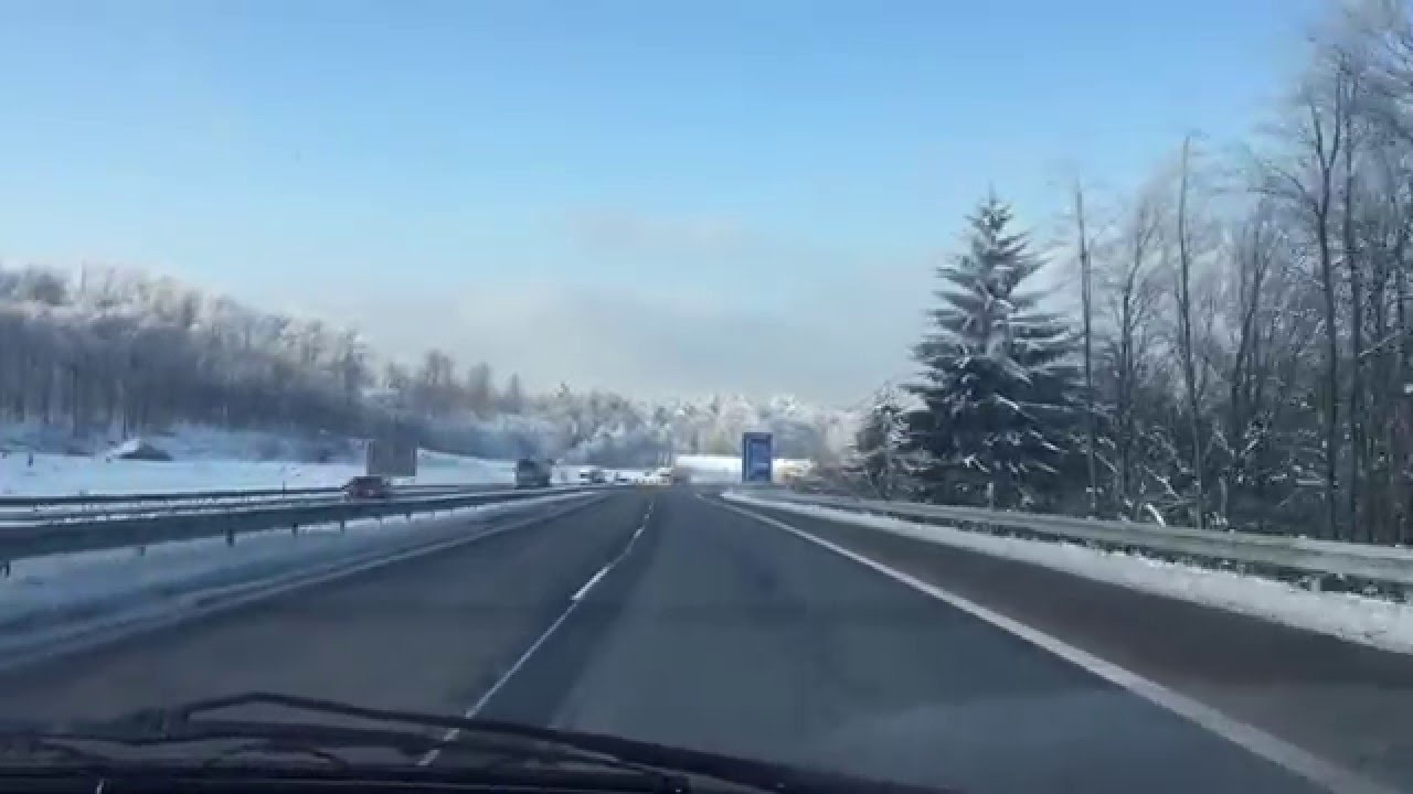 Autobahn Germany - Winter trip - YouTube