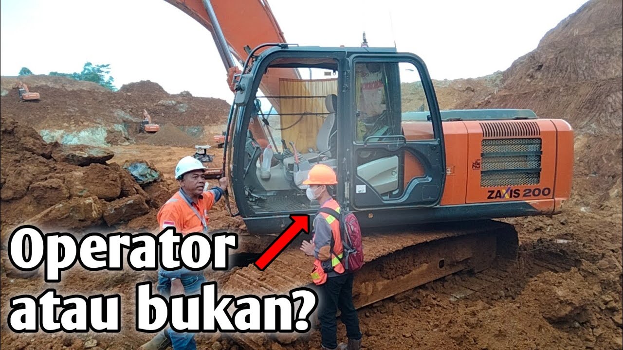 belajar dan test operator excavator baru ditambang nikel - YouTube