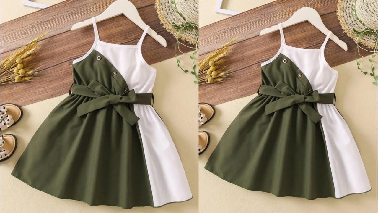 Beautiful Two Tone Baby Frock Cutting and Stitching/Baby Frock Design ...