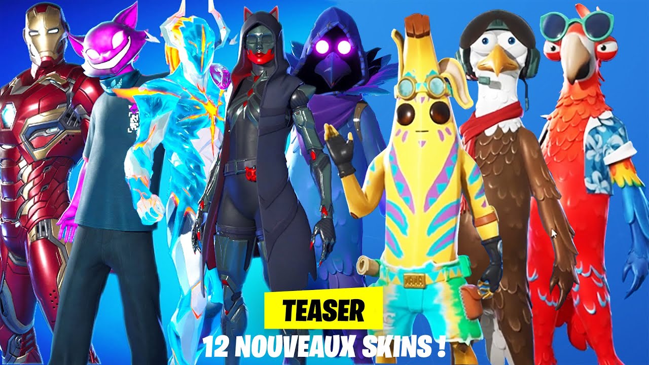 12 NOUVEAUS SKINS SUR FORTNITE ! (VENOM, SPIDERMAN, IRON MAN, MEPHISTO ...