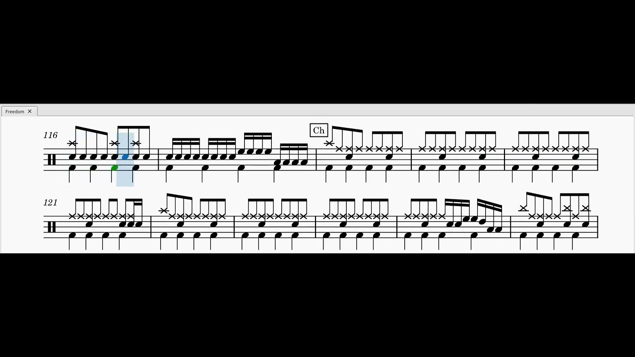 Freedom Drum Sheet Music Tutorial - YouTube