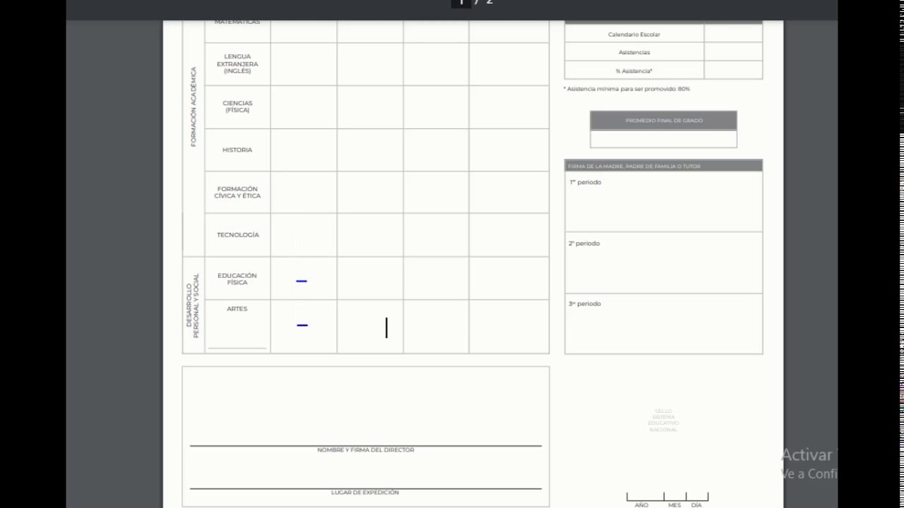 Ejemplos para llenar boletas preescolar, primaria y secundaria con los ...