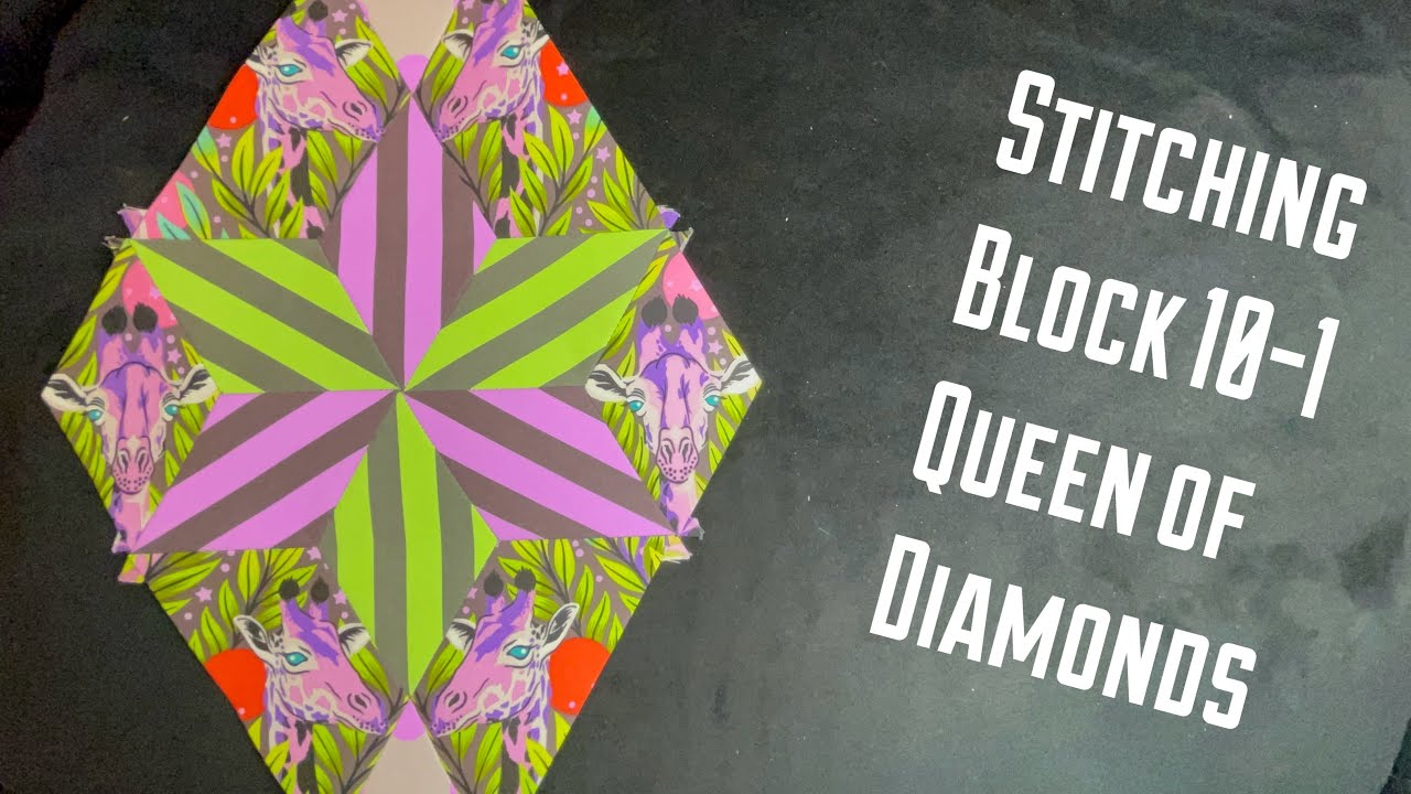 Queen of Diamond stitching block 10-1, English paper piecing quilt ...